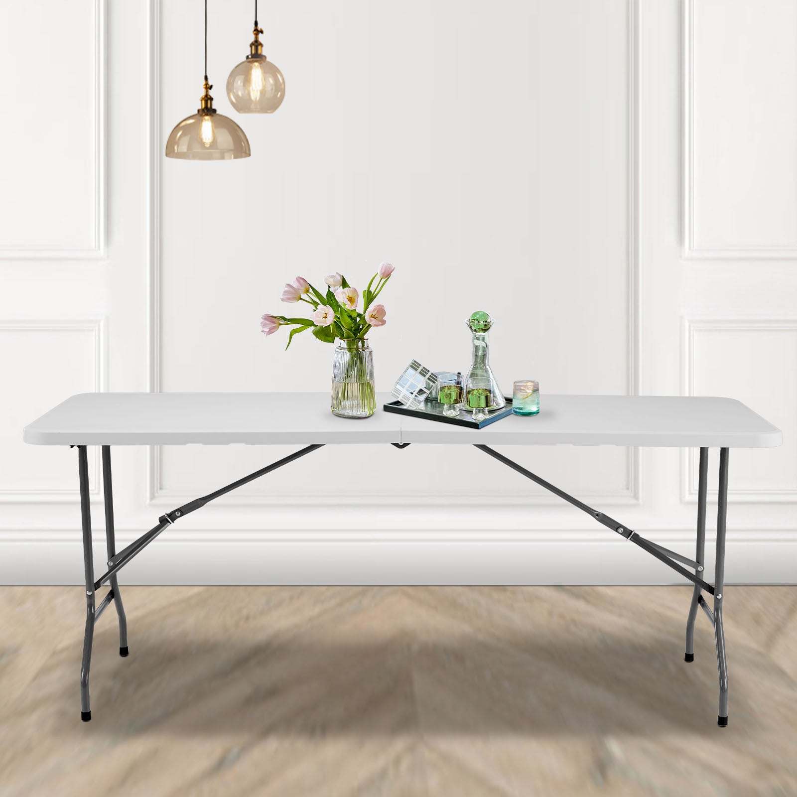 Folding Table Outdoor Indoor Heavy Duty Portable Table With Carrying H ...